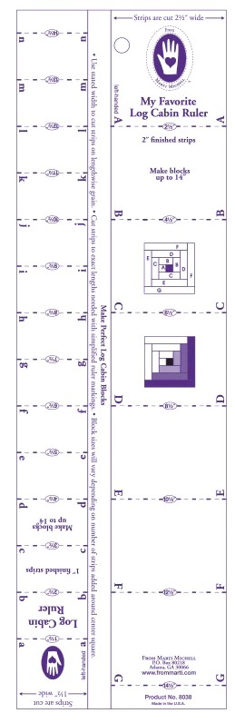 Punch with Judy > Log Cabin Ruler for 1” and 2” finished strip widths ...
