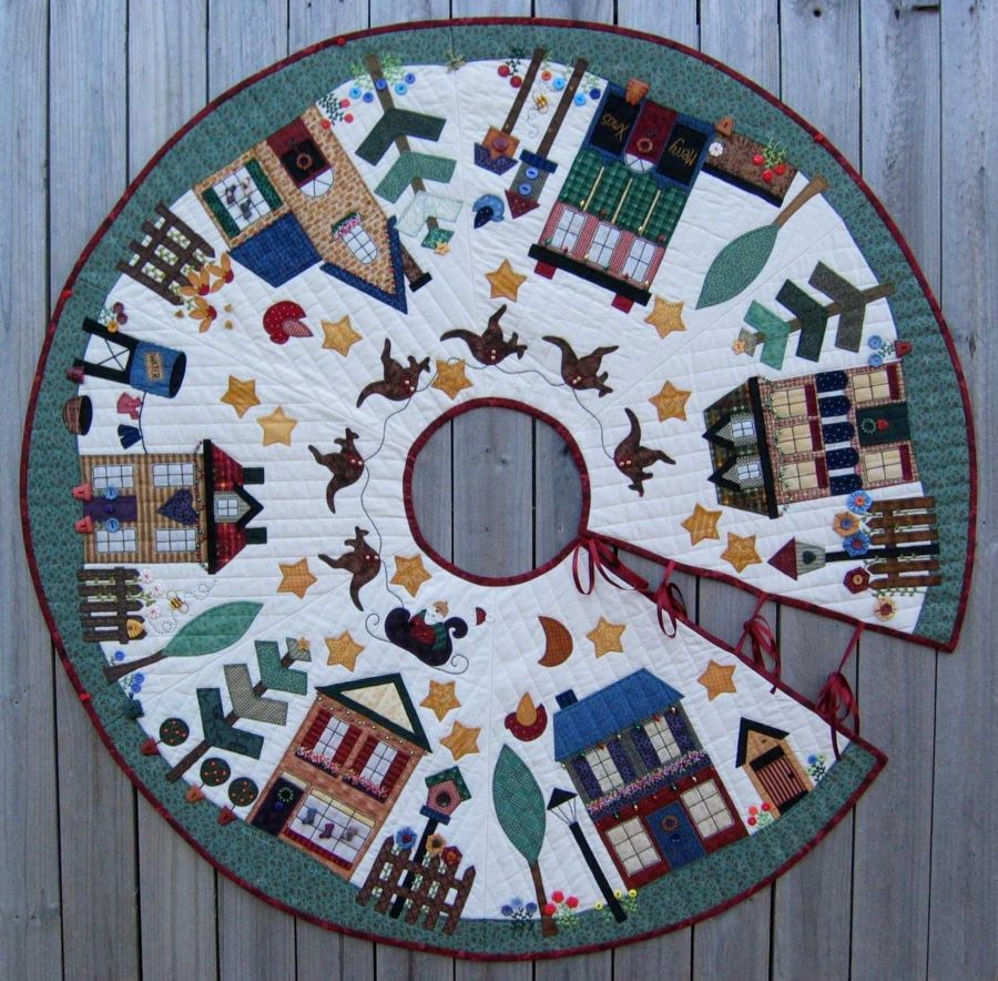 Punch with Judy > Village Patch Xmas Tree Skirt Pattern - Hooley Dooley ...